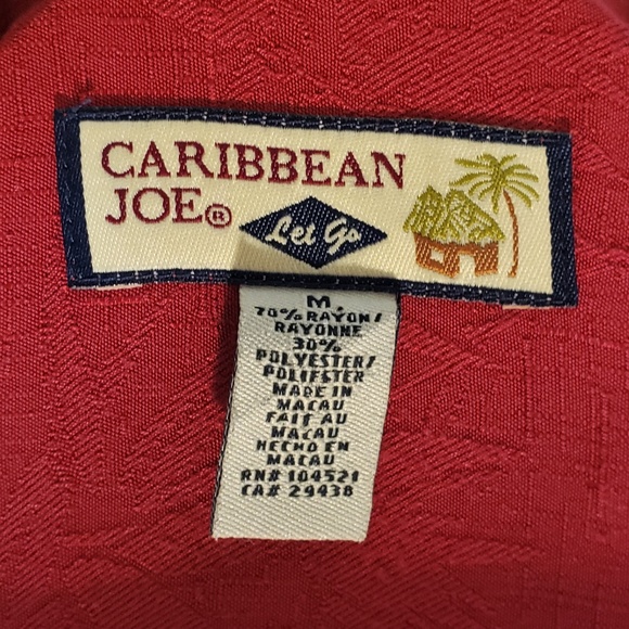 Caribbean Joe | Shirts | Caribbean Joe Lets Go Burgundy Tropical Shirt ...